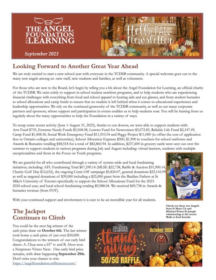 Newsletters – Angel Foundation For Learning
